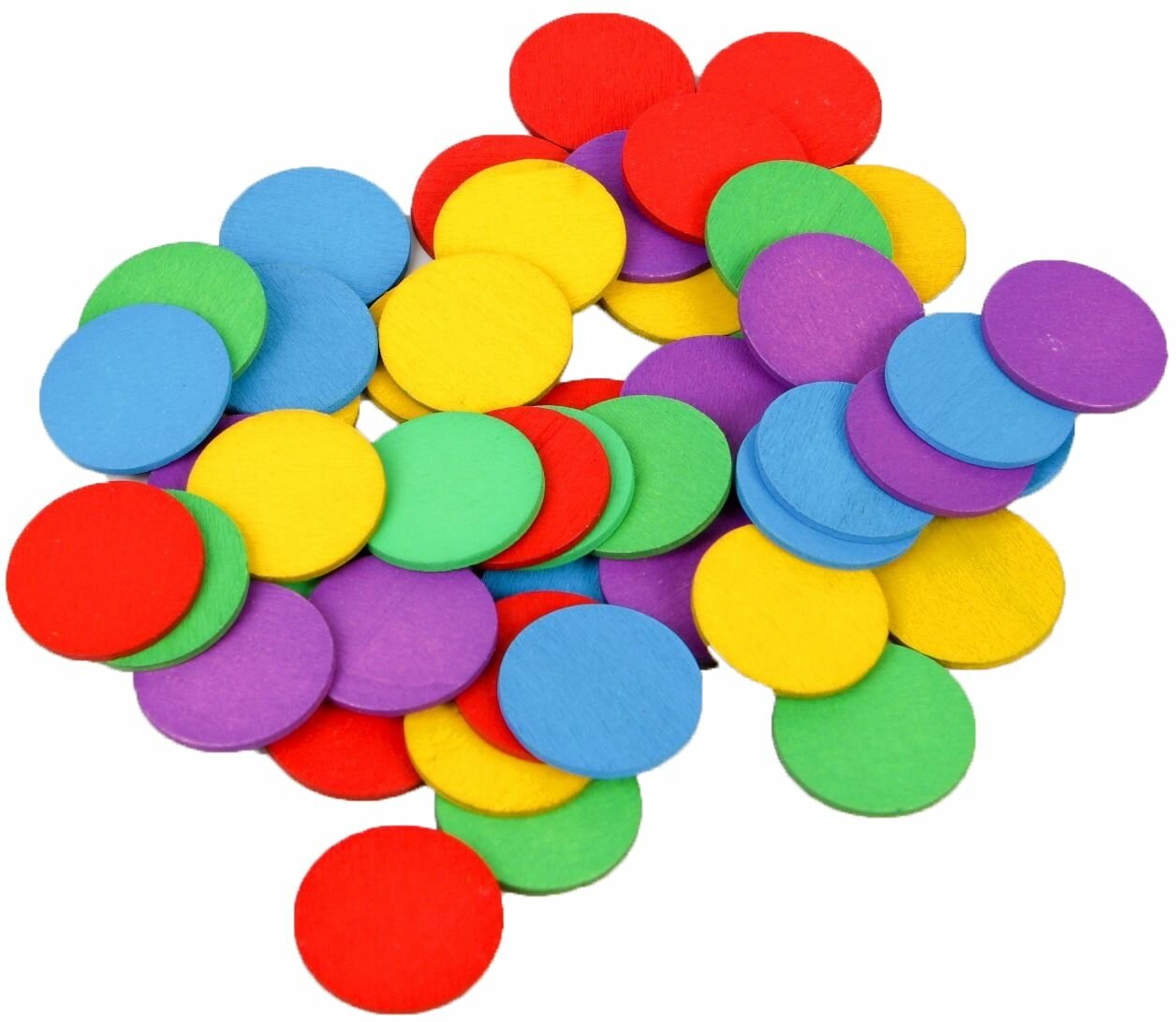 Дидактический счетный материал "Кружочки" для развития навыка счета, учимся считать, 50 штук, диаметр кружочка 2,3 см