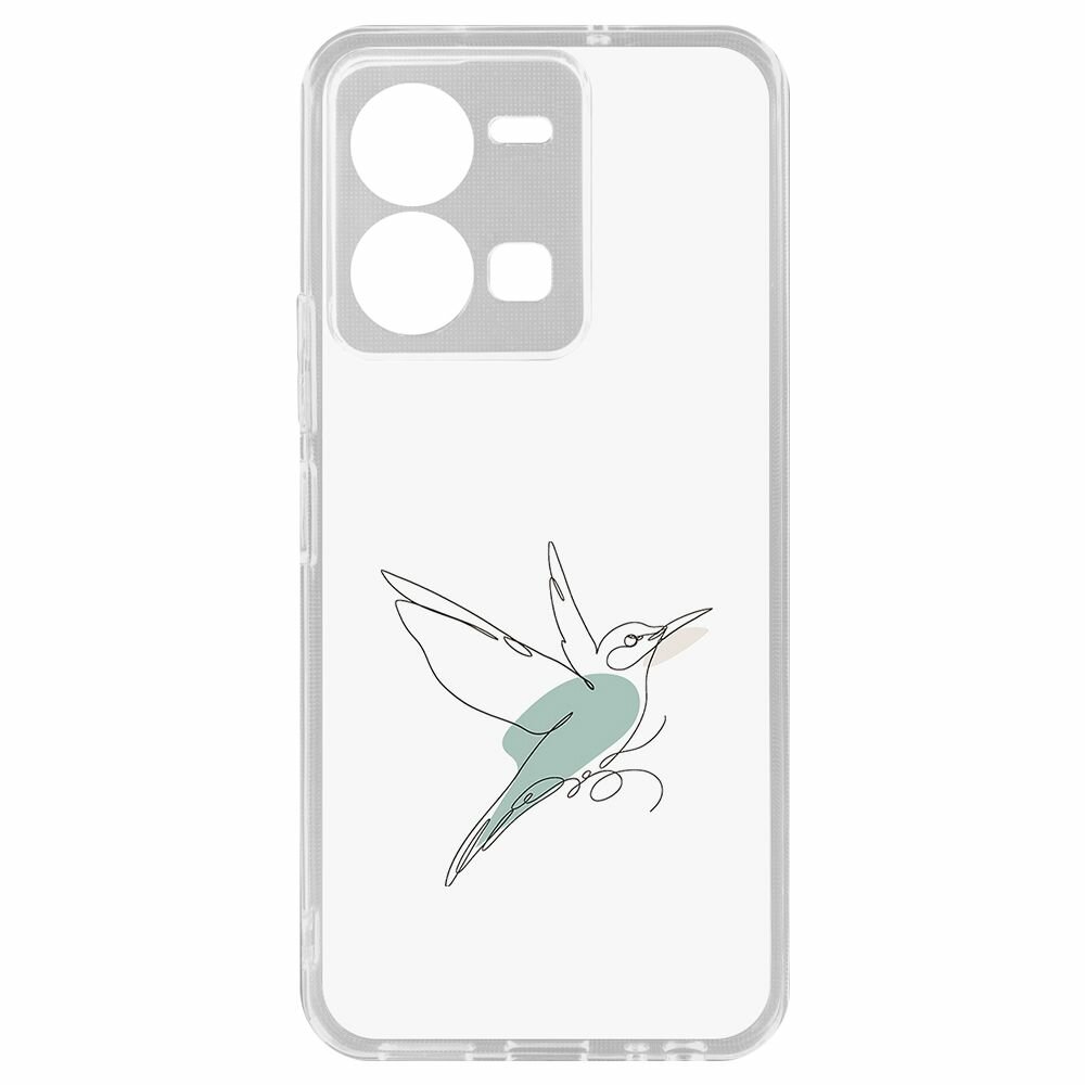 Чехол-накладка Krutoff Clear Case Легкость для Vivo Y35, с рисунком, термопластичный полиуретан (TPU)