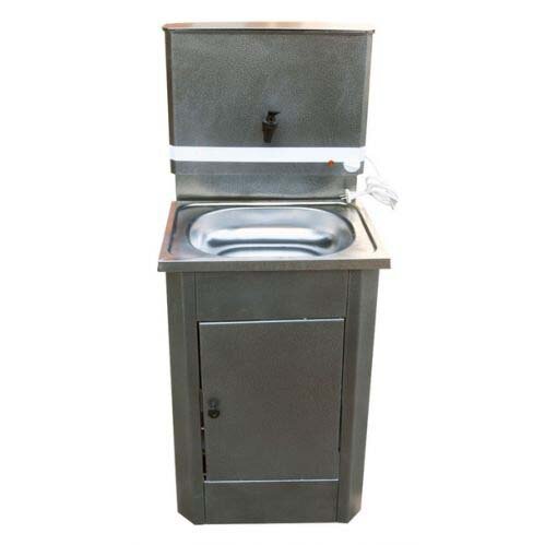 Умывальник ТермМикс 17 л, ЭВН, мойка пластик, тумба металл, бак пластик, серебро