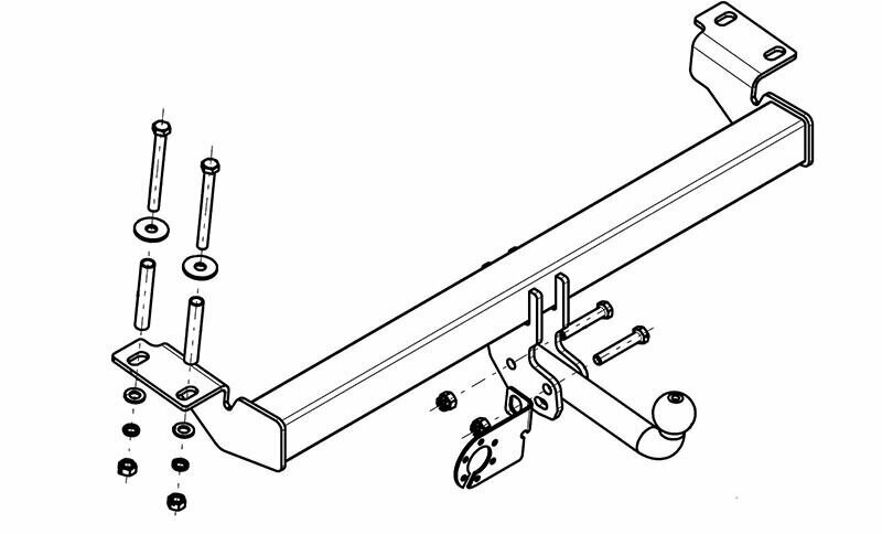 Фаркоп Avtos на CHERY TIGGO (2006-2013)(паспорт и сертификат в комплекте)(без электрики)TY 16 (90x20x16)