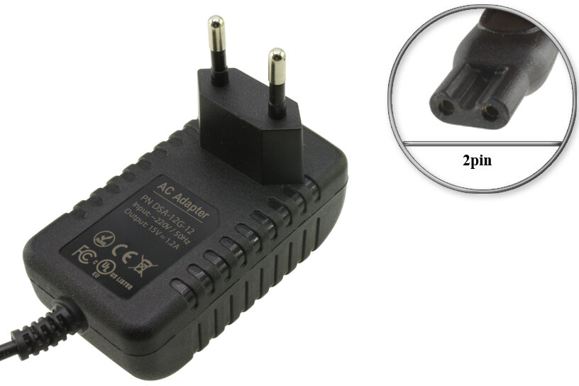 Адаптер (блок) питания 12V, 1A, 2pin (PN DSA-12G-12), зарядное устройство машинки для стрижки Babyliss и др.
