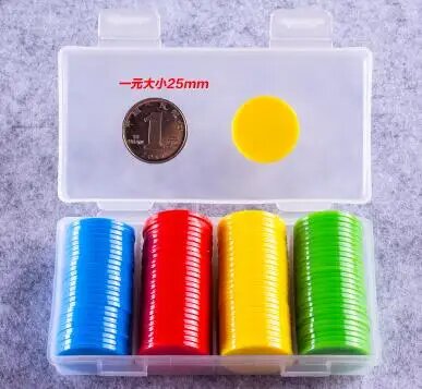 Пластиковые покерные фишки 100 шт, 25 мм, 9 цветов Mix Color