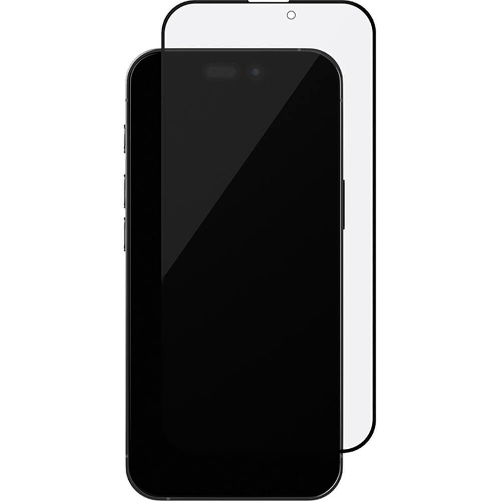 Защитное стекло uBear Extreme Nano Privacy для iPhone 16 Pro чёрная рамка