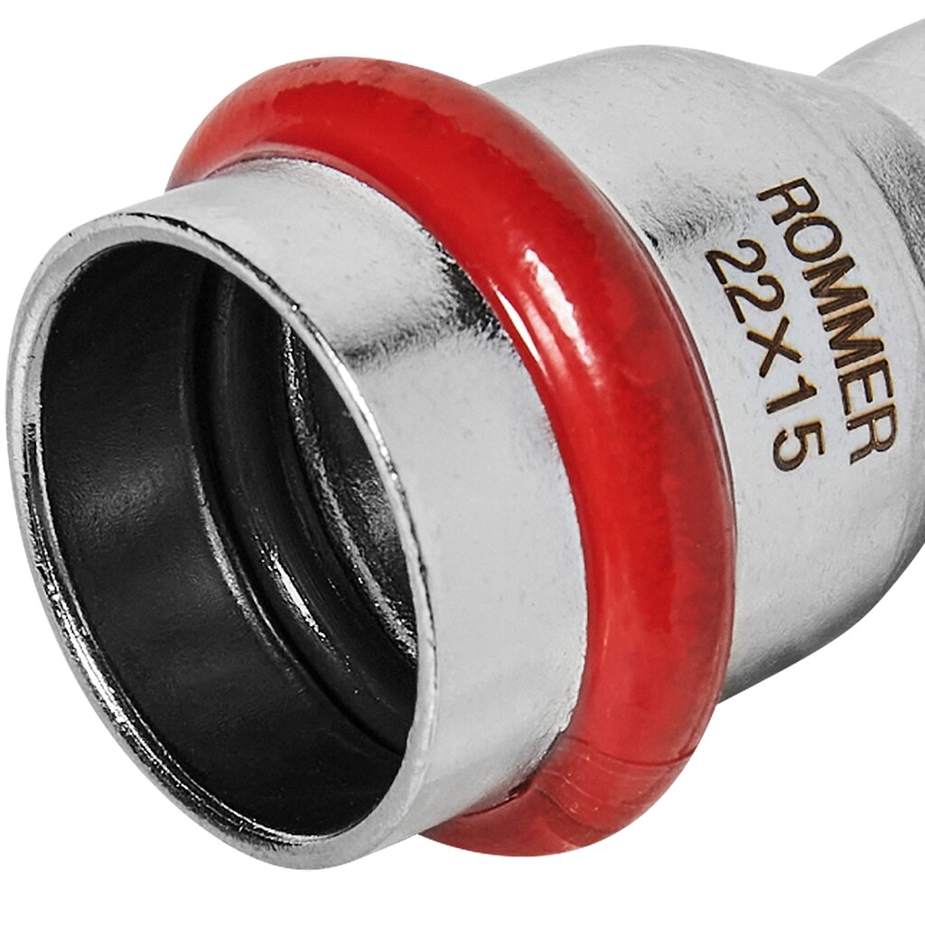Муфта переходная под пресс 22 х 15 мм, из нержавеющей стали ROMMER (RSS-1018-002215)