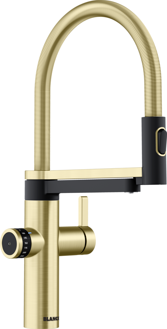 Смеситель для кухни Blanco Drink.Filter Evol-S Pro сатин золото с краном для питьевой воды