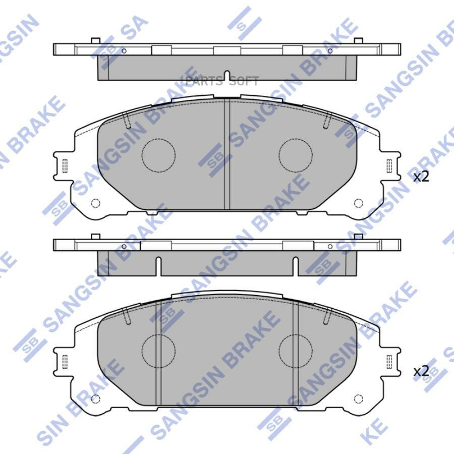 SANGSIN BRAKE SP4448 Колодки торм. диск. передн. TOYOTA HIGHLANDER 2020 ()