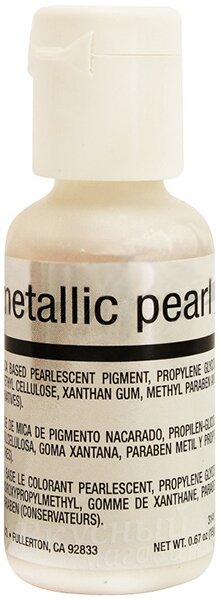 Краска сияющая Жемчужная Metallic Pearl Chefmaster, 18 гр. (Набор из 3 шт.)