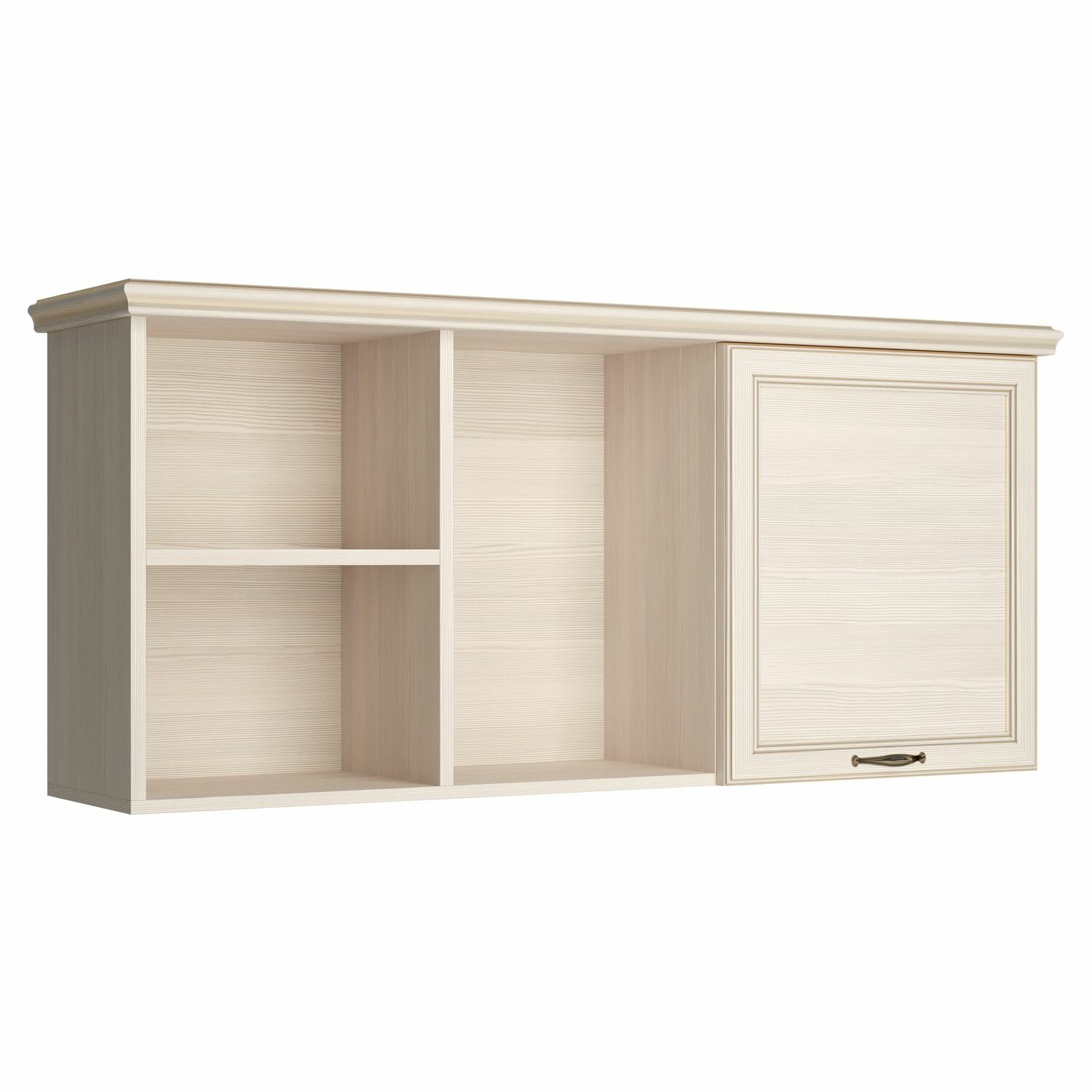 Сиена Полка навесная 4 Бодега белый (патина "золото") (Кураж)