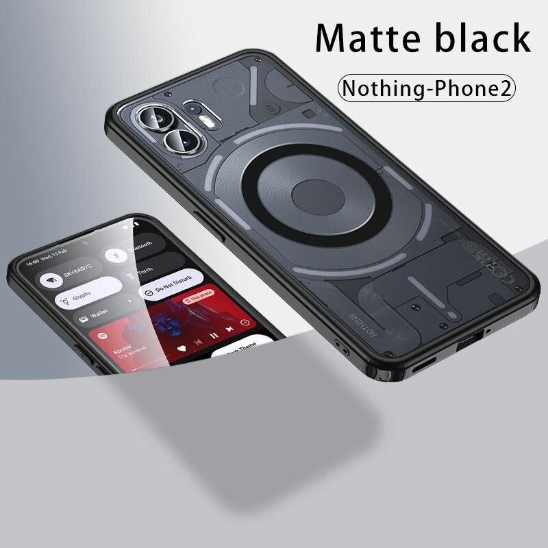 Чехол для Nothing Phone2, с MagSafe, тонкая полупрозрачная матовая жесткая задняя панель и мягкий бампер, чехол для защиты от падений военного класса, противоударный полупрозрачный матовый