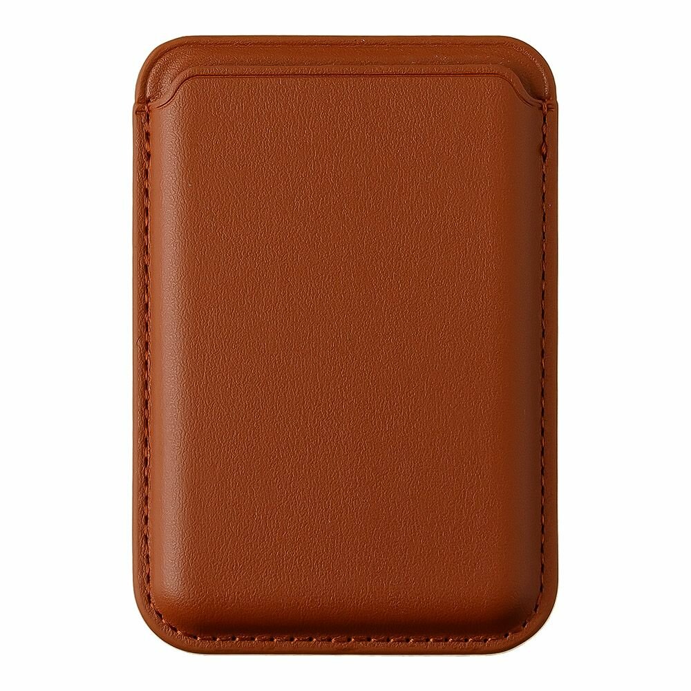 Чехол-бумажник магнитный MagSafe кожаный для iPhone (коричневый)