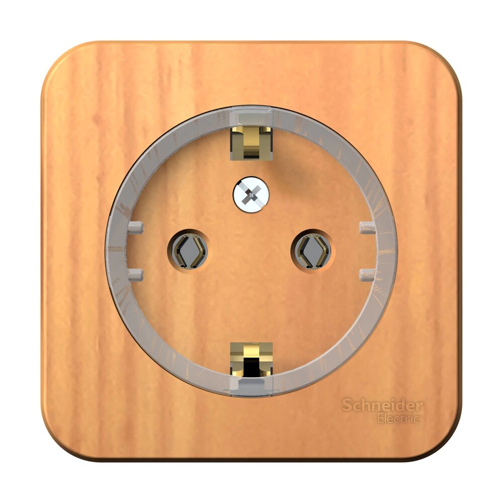 Розетка Schneider Electric Бланка компакт с заземлением ясень