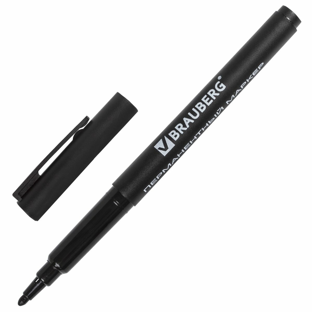 Маркер перманентный Brauberg ClassicLine (1мм, круглый наконечник, черный) (STF3003, 150296)