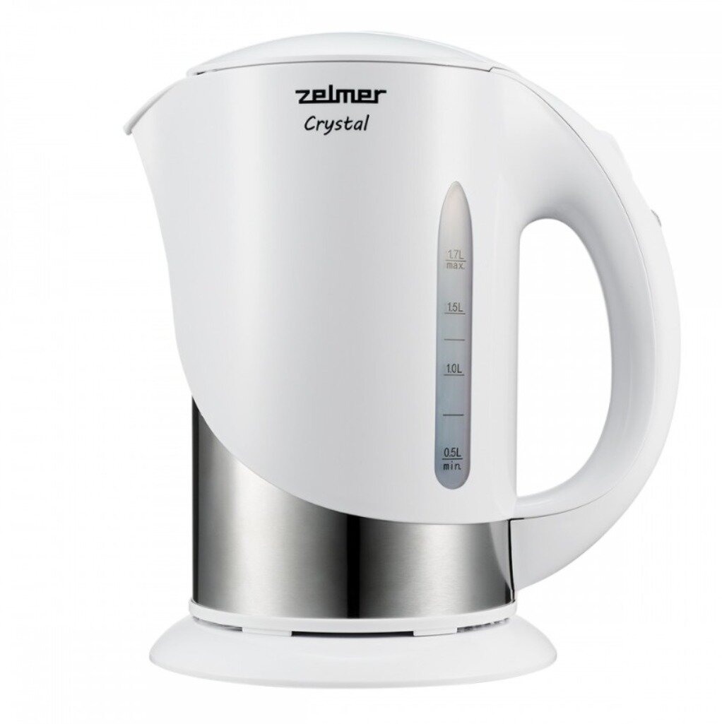 Чайник электрический ZELMER ZCK7630W Crystal, 2200 Вт, 1,7 л, белый
