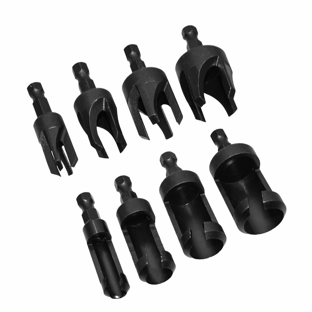 8 шт. сверло для пробок + набор захватов - черный