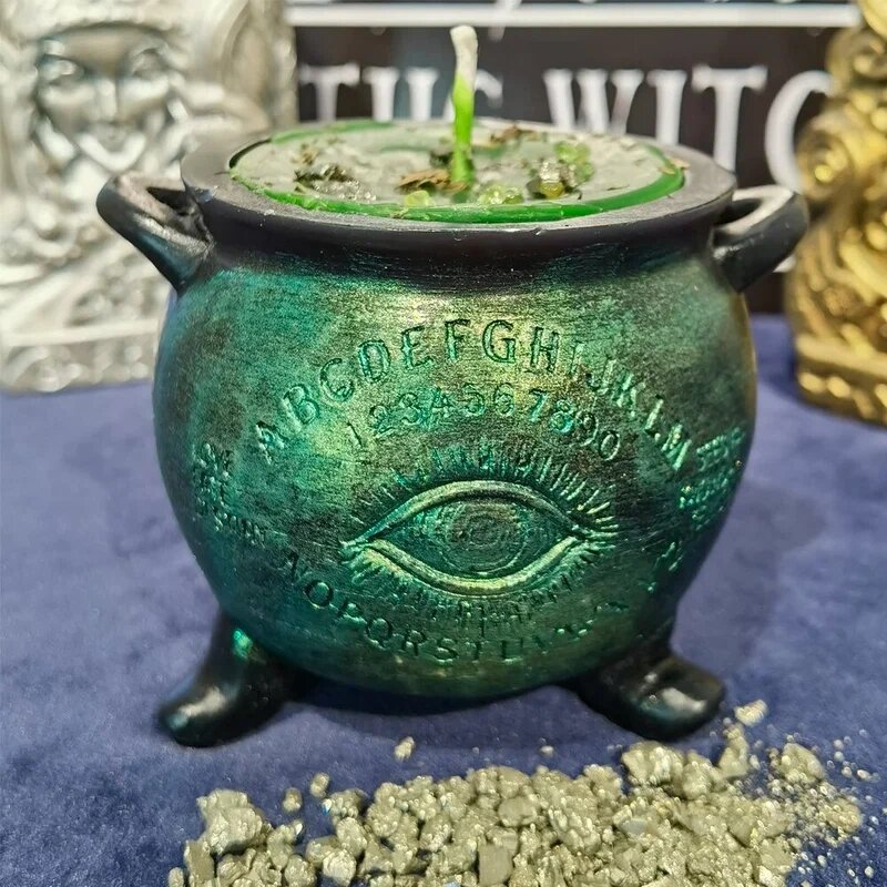 Программная свеча DarAngel "Деньги и Удача", из пчелиного воска с эфирными маслами и камнями: пиритом и хризолитом