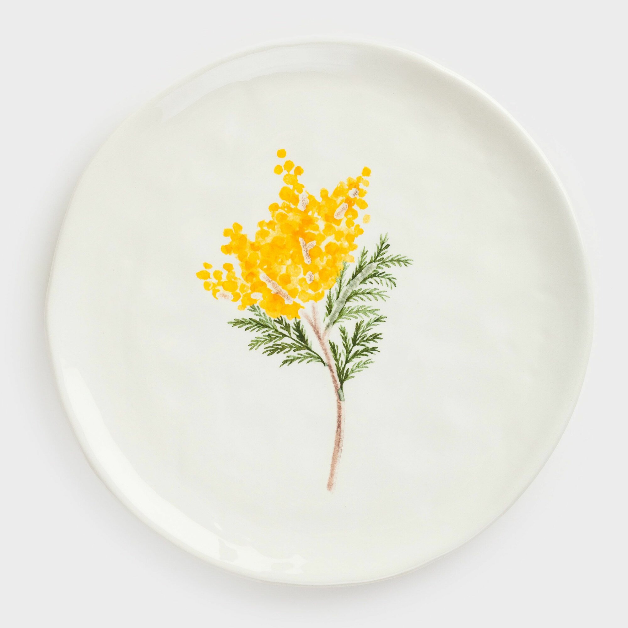 Блюдо, 24 см, керамика, белое, Мимоза, Crumple print, Kuchenland