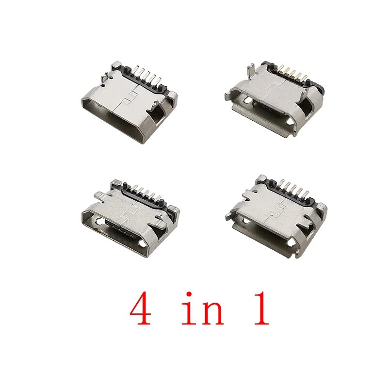 LOCHEUK Micro USB Female 5Pin Connector 10Set, 4 in 1