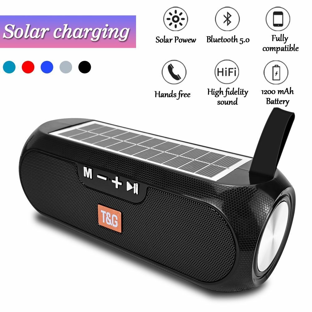 TG182 Солнечная Бумбокс Открытый динамик 10 Вт USB Портативный беспроводной динамик Водонепроницаемый Поддержка TF-карты