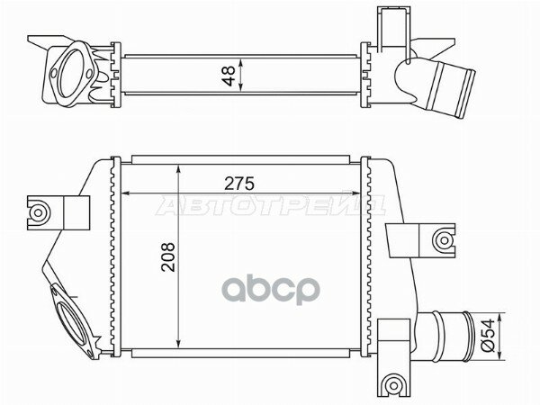 Радиатор интеркулера Mitsubishi L200 07-16 / Pajero Sport 08-17 Sat арт. ST-MN135001