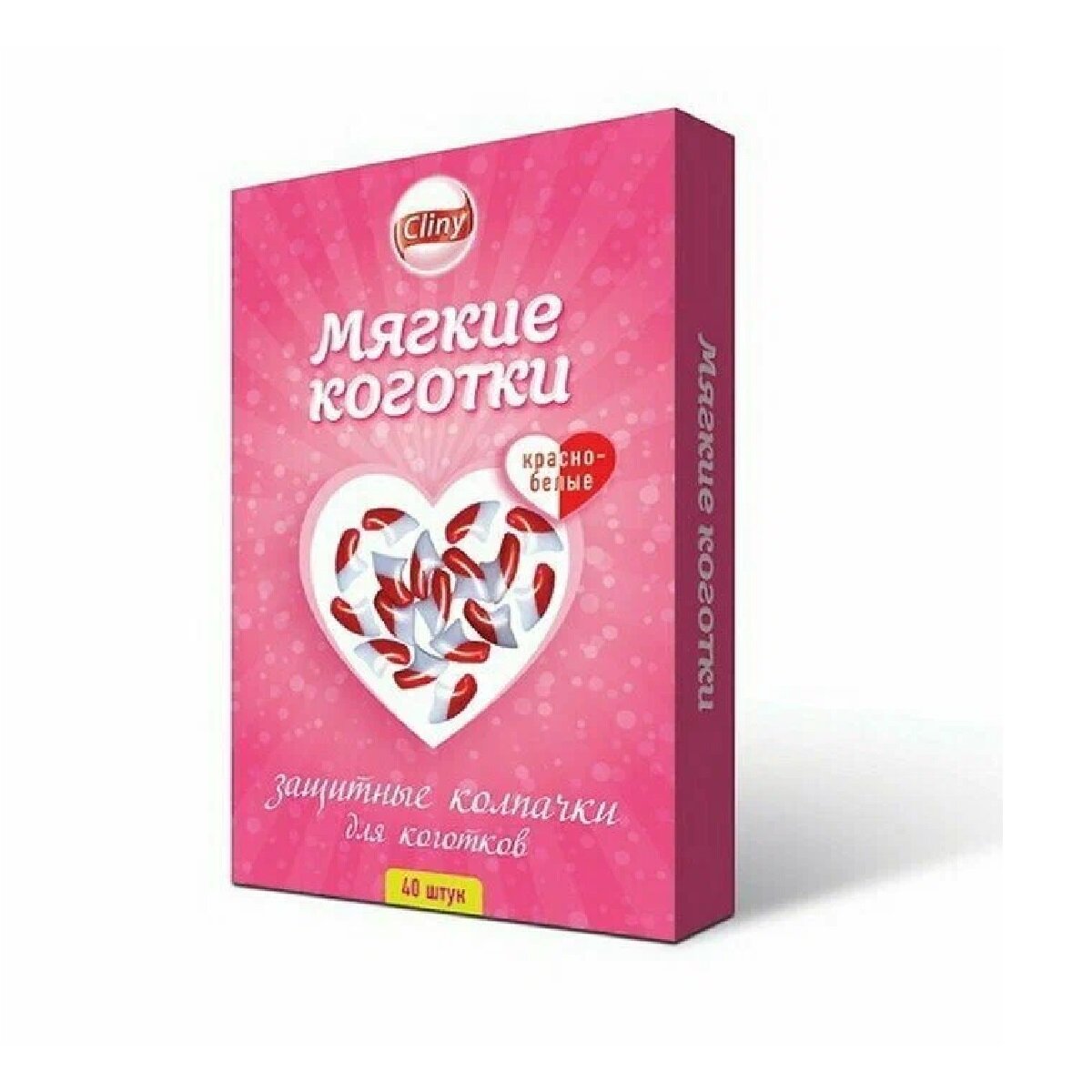 Экопром Cliny Мягкие коготки для кошек красно-белые