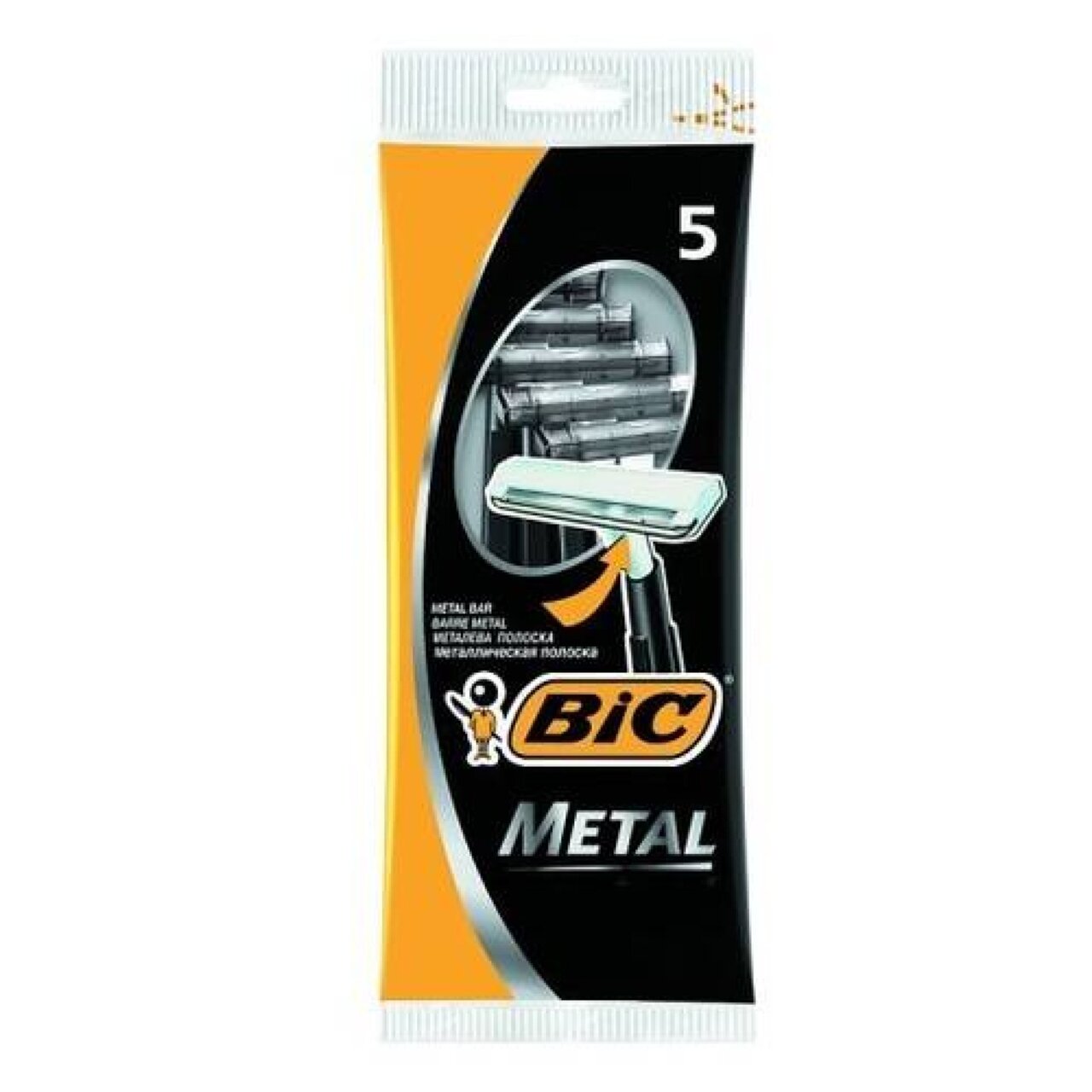 BIC Metal станок для бритья с защит. металлич. покрытием, одноразовый, 5 шт в упаковке