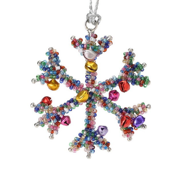 Елочная игрушка из бисера Снежинка - Cassa di Rocco 8 см, подвеска, Koopman, A72100720