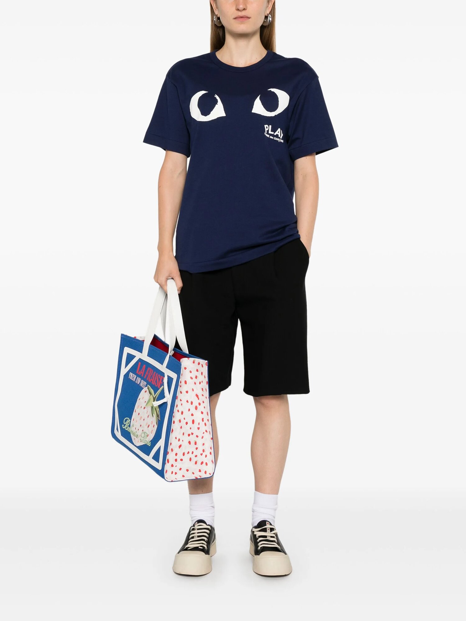 Футболка Comme des Garcons PLAY, размер XS, синий — фото 1