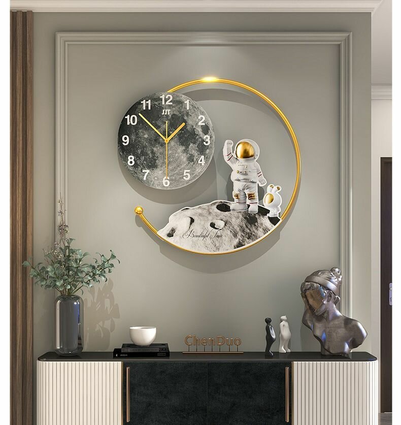 Современные простые часы космонавта, стильные для гостиной, детской комнаты