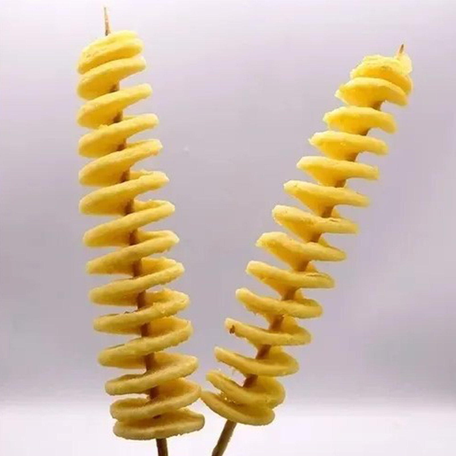 Спиральный картофельный резак, ручная рукоятка из сплава нержавеющей стали, резиновый пищевой витой инструмент для нарезки картофеля для домашней кухни