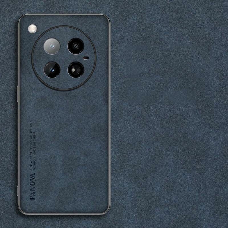 Чехол MyPads для Infinix Zero 40 5G, жесткий, синий, с текстурированной кожей