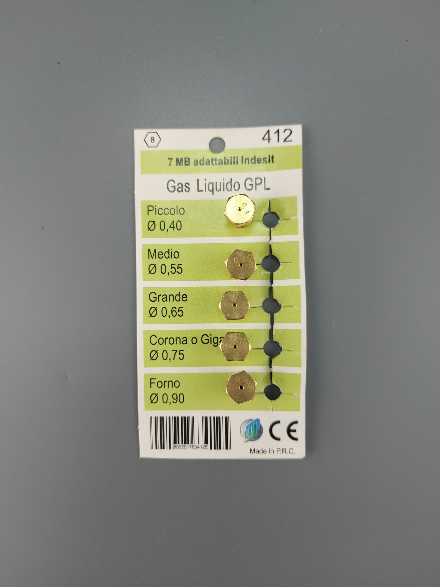 Комплект жиклеров на сжиженный (баллонный) газ для плиты Indesit М7х0,75 WO412