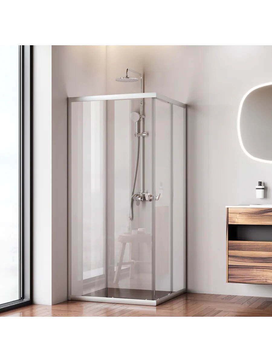 Душевое ограждение AM.PM Ray , 90 х 90 см, цвет хром матовый
