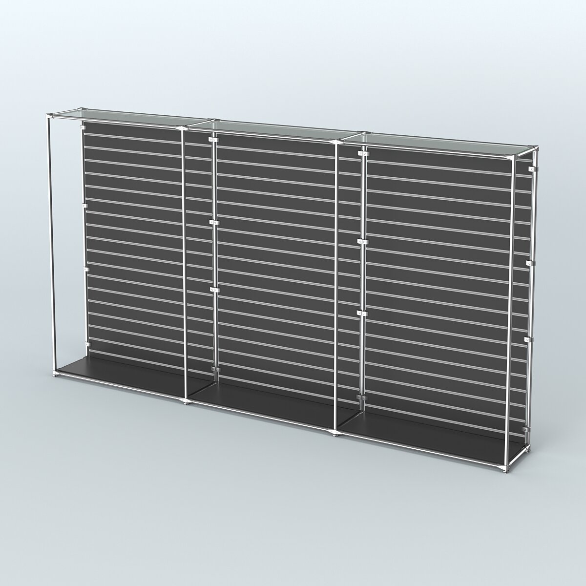 Торговая система хром (задняя стенка - Экономпанель) №3, Черный