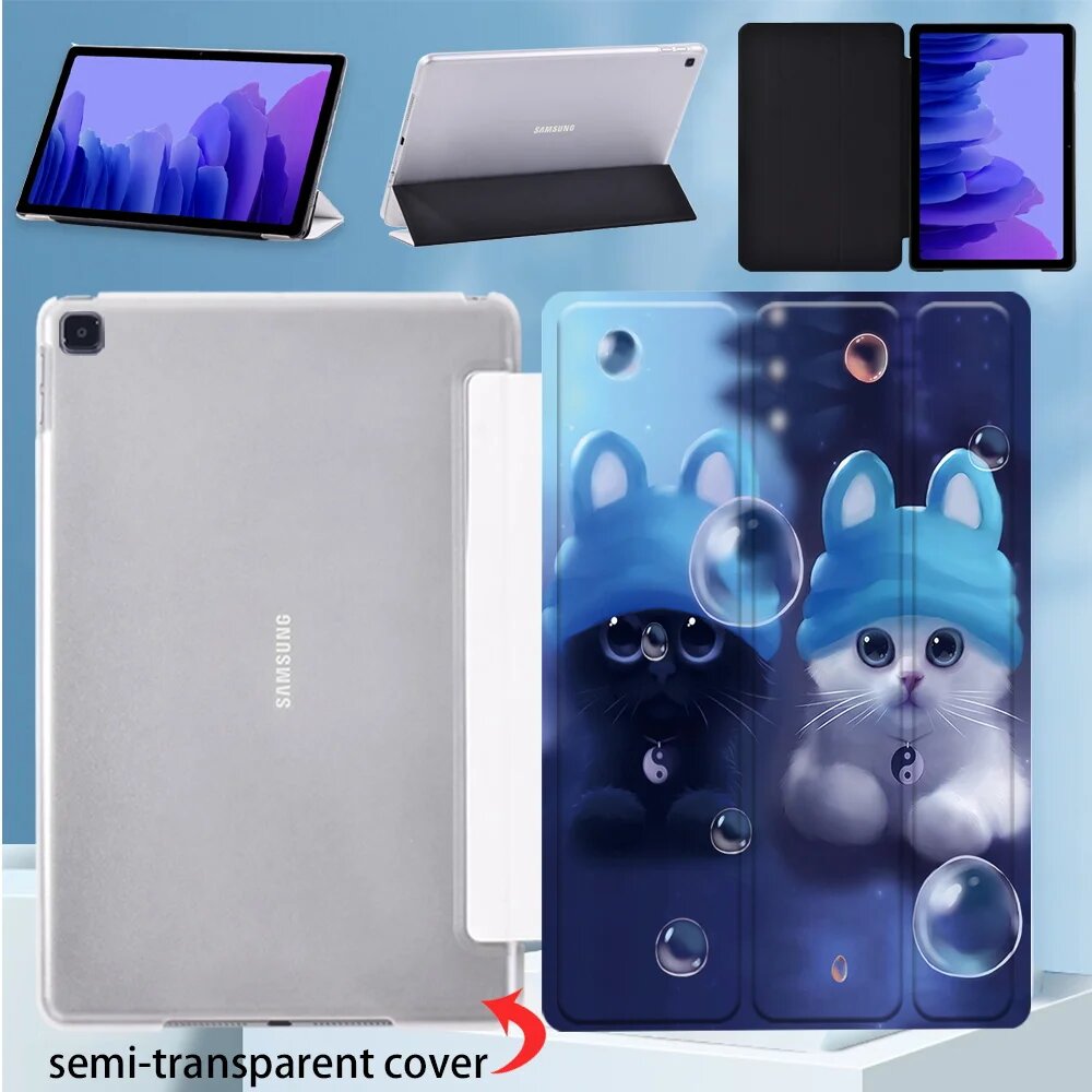 Кожаный чехол для Samsung Galaxy Tab A7 10.4", Samsung Galaxy Tab A 10.1" Tab A 10.1 2019 T510, 14. twin cats