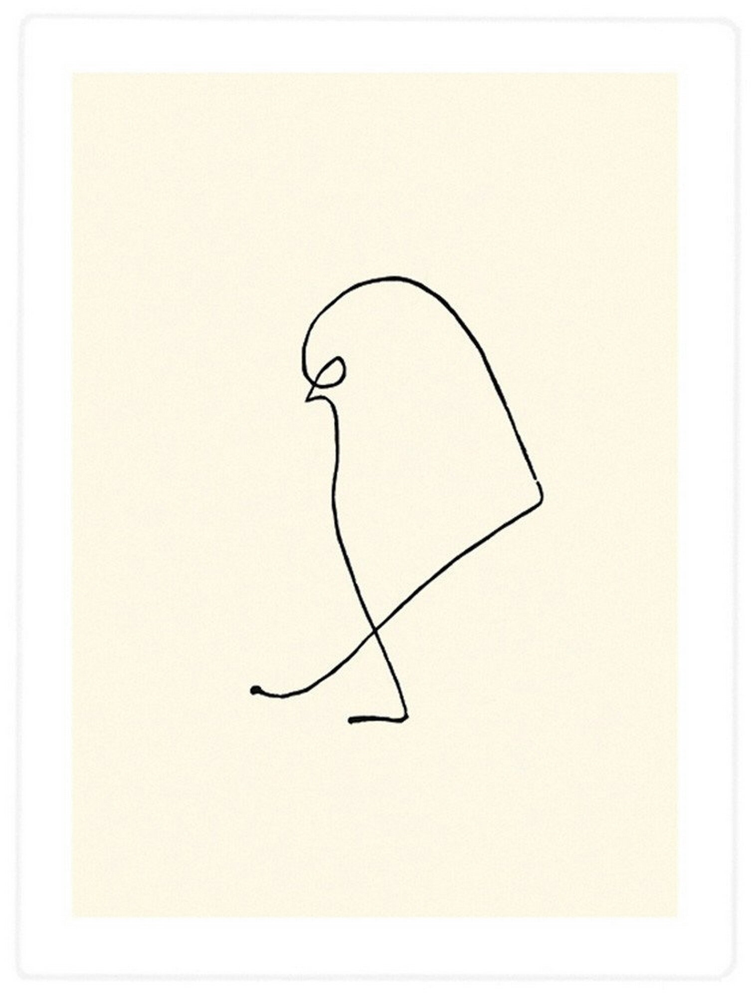 Плакат, постер Пабло Пикассо: голубь одной линией на бумаге, размер 21х30см