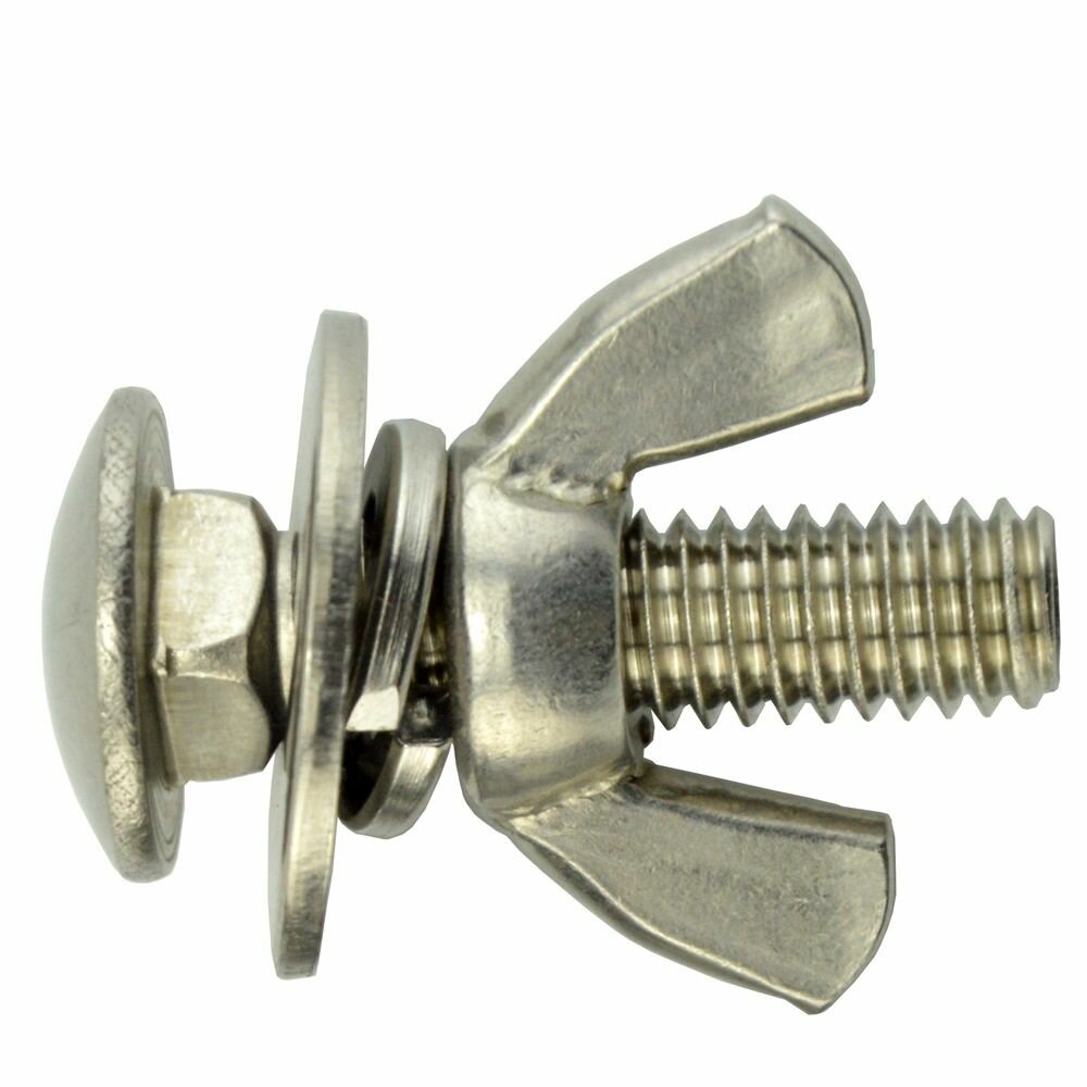 Комплект стяжной болт d8+шайба+барашек 32мм