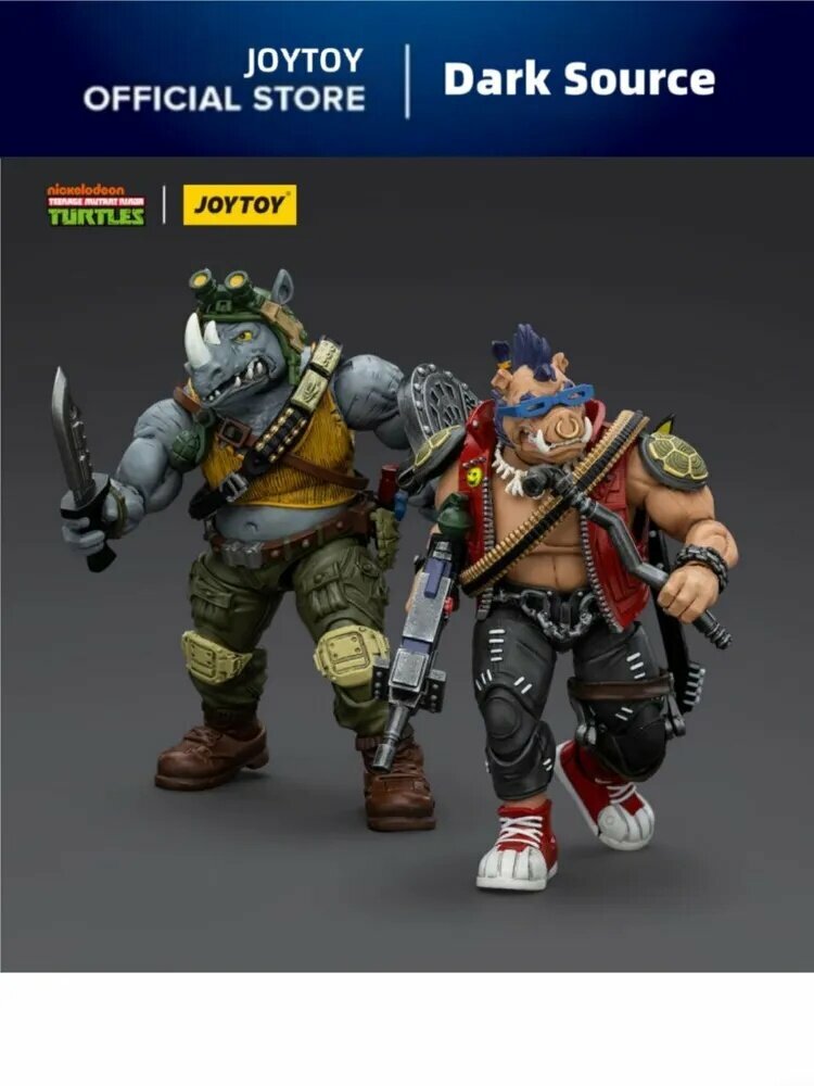 Игрушечные фигурки-украшения. JOYTOY Dark Source 1/18 Teenage Mutant Ninja Turtles Beebop Rocksteady