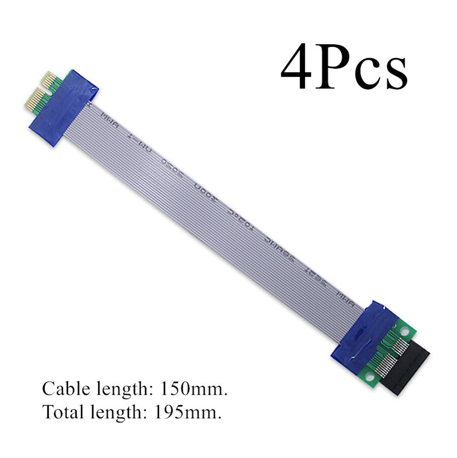 4шт PCI-E 1X Riser Card Ленточный Удлинитель Видеокарты Удлинительный Кабель