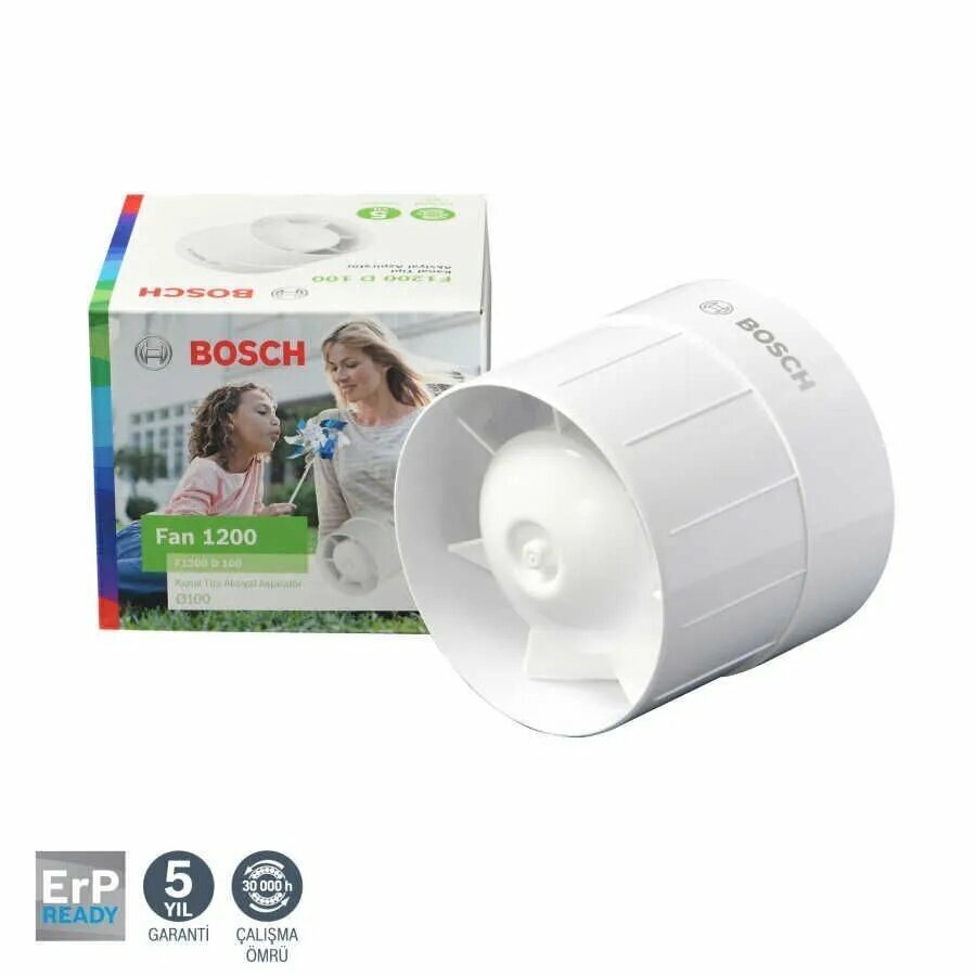 BOSCH F1200 D 125 Пластиковый канальный вентилятор - вытяжка 215 м3ч