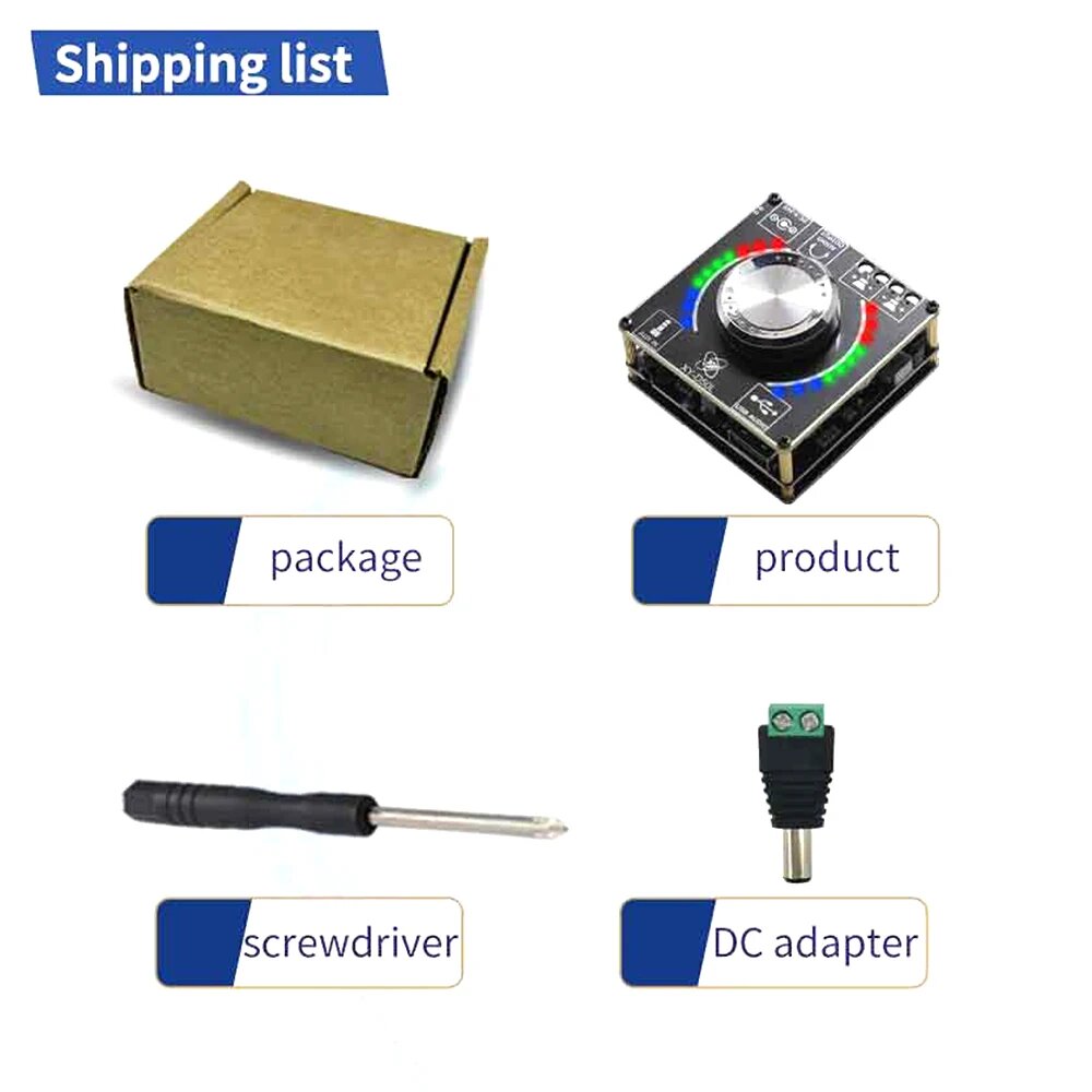 Усилитель постоянного тока 9 ~ 24 В, модуль цифрового аудиоусилителя Bluetooth, 2,0 канал, 50 Вт * 2, Hi-Fi стерео аудио декодер, плата управления через приложение