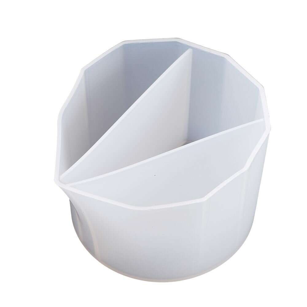 Силиконовый стаканчик для флюид арт и эпоксидной смолы, 3-секционный инструмент для заливки, DIY ручное творчество, разделённая чаша для смешивания красок и блёсток