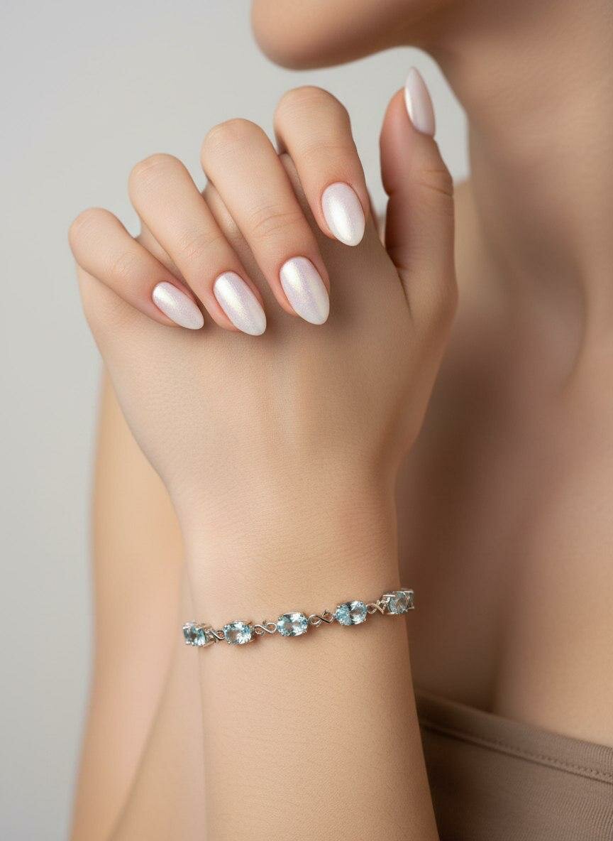 Браслет, серебро, 925 проба, родирование, топаз