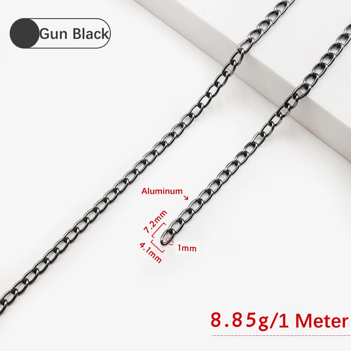 Цепочка алюминиевая Gun Black 4.1 мм x 1 м