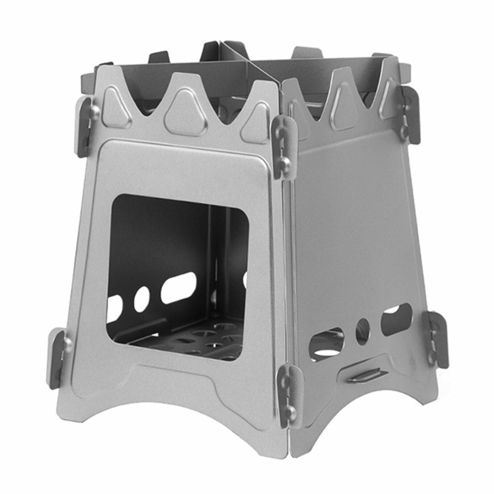 Кемпинговая дровяная печь с мехом, портативная складная, легкая, титановая, дровяная походная печь для выживания на открытом воздухе, приготовления пищи, пикника, охоты