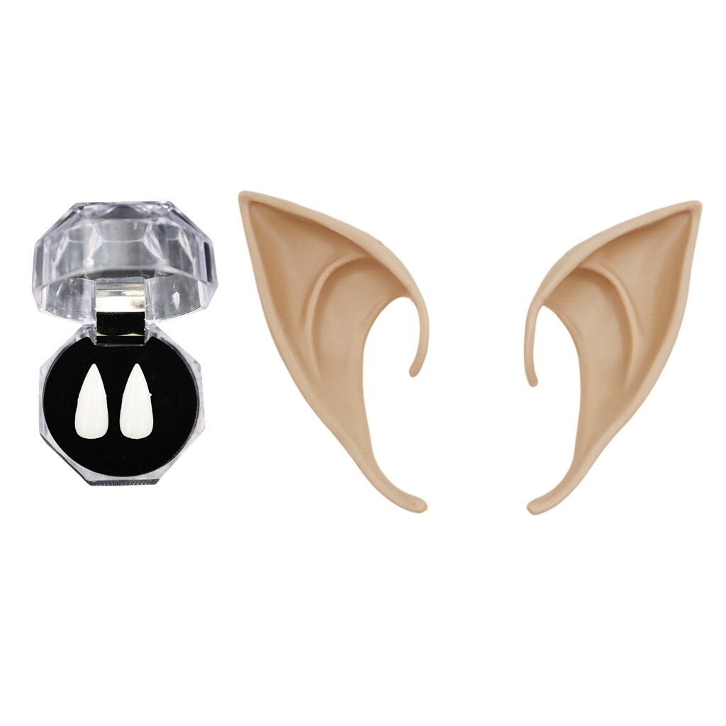 Набор Зубных Протезов Для Эльфийских Ушей На Хэллоуин Fairy Fake Ears-Тон Кожи