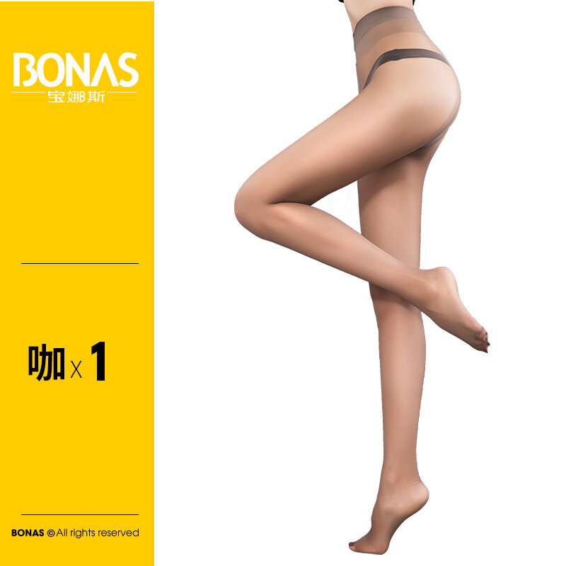 2026 Baonasi Бесшовные черные колготки с Т-образным шагом для женщин, летние ультратонкие, антизацепки, невидимые длинные чулки