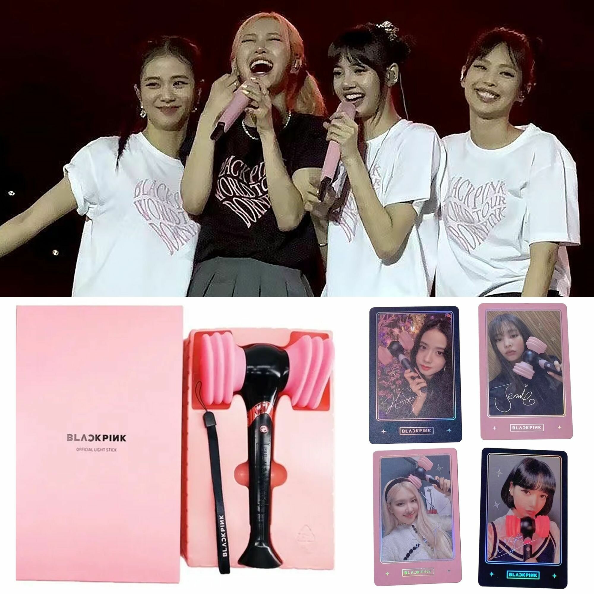 E-k. Поставляется с 4 подписанными фотографиямиLightstickBlackpink Idol Официальный Lightstick Популярная женская группаписанными фотографиями
