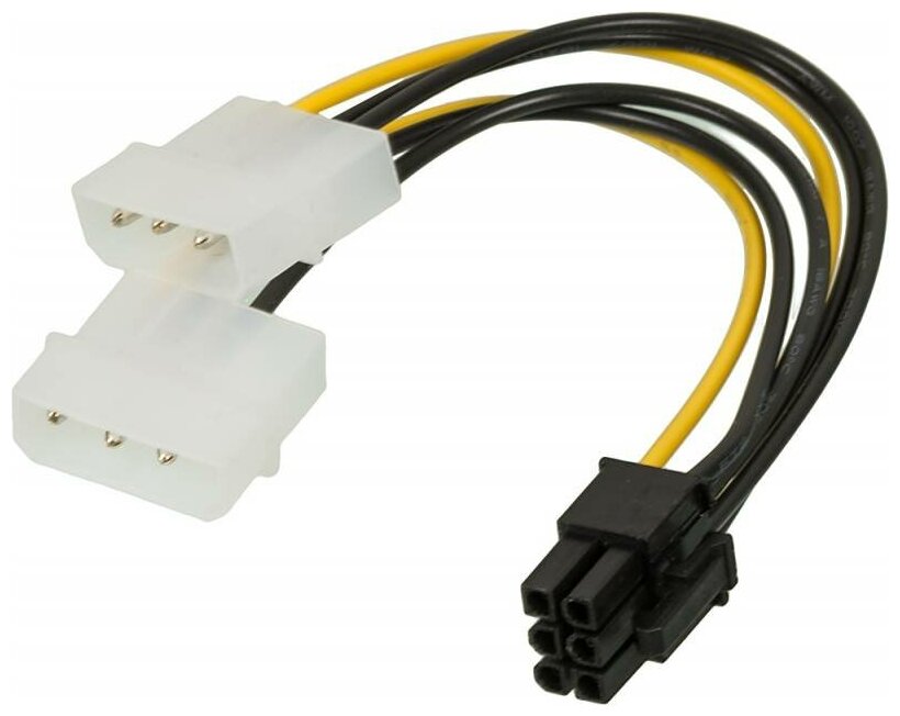 Кабель питания RTL-C32, PCI-E 6pin - Molex х 2