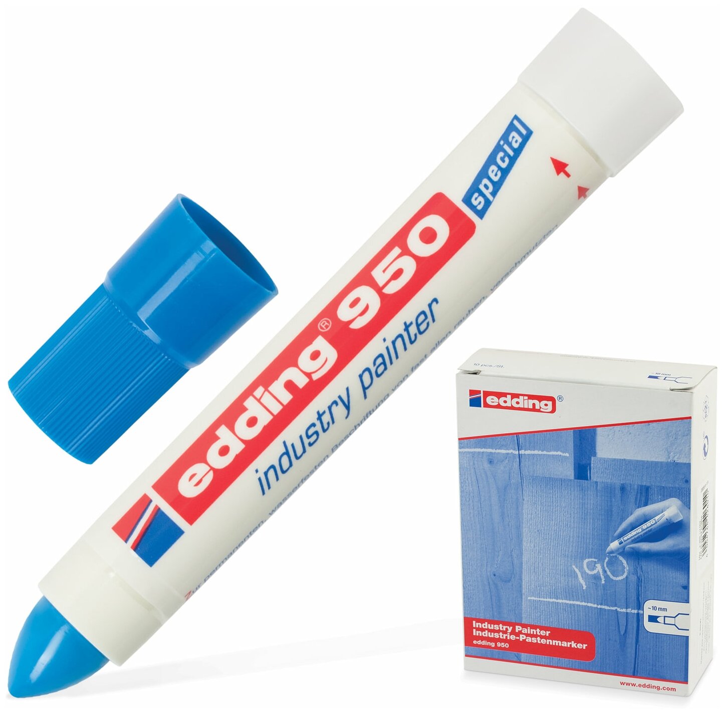 Маркер-паста для промышленной маркировки EDDING 950, синий, 10 мм, E-950/3
