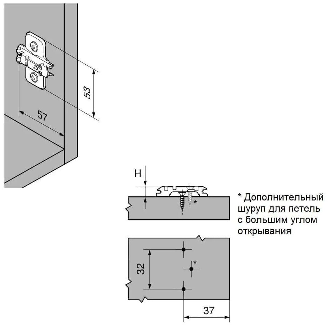 Петля BLUM CLIP TOP BLUMOTION накладная c доводчиком 110 градусов ...